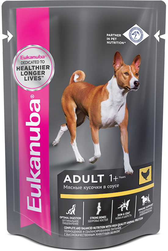 Влажный корм Eukanuba Adult 1+ с курицей в соусе | Eukanuba